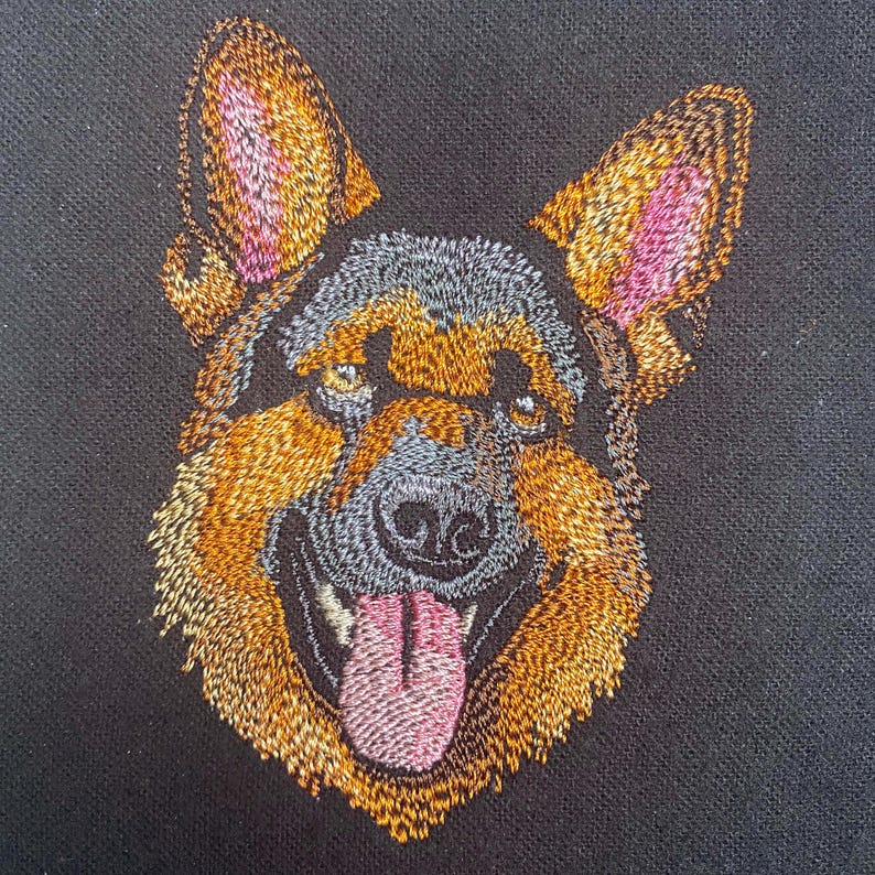 German Shepherd Embroidery Design, Dog Machine Embroidery Pattern, Pet ...
