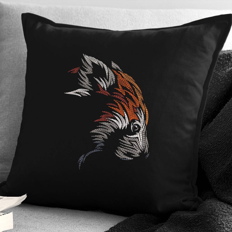 Panda Machine Embroidery Design, Red Panda Digital Embroidery File ...