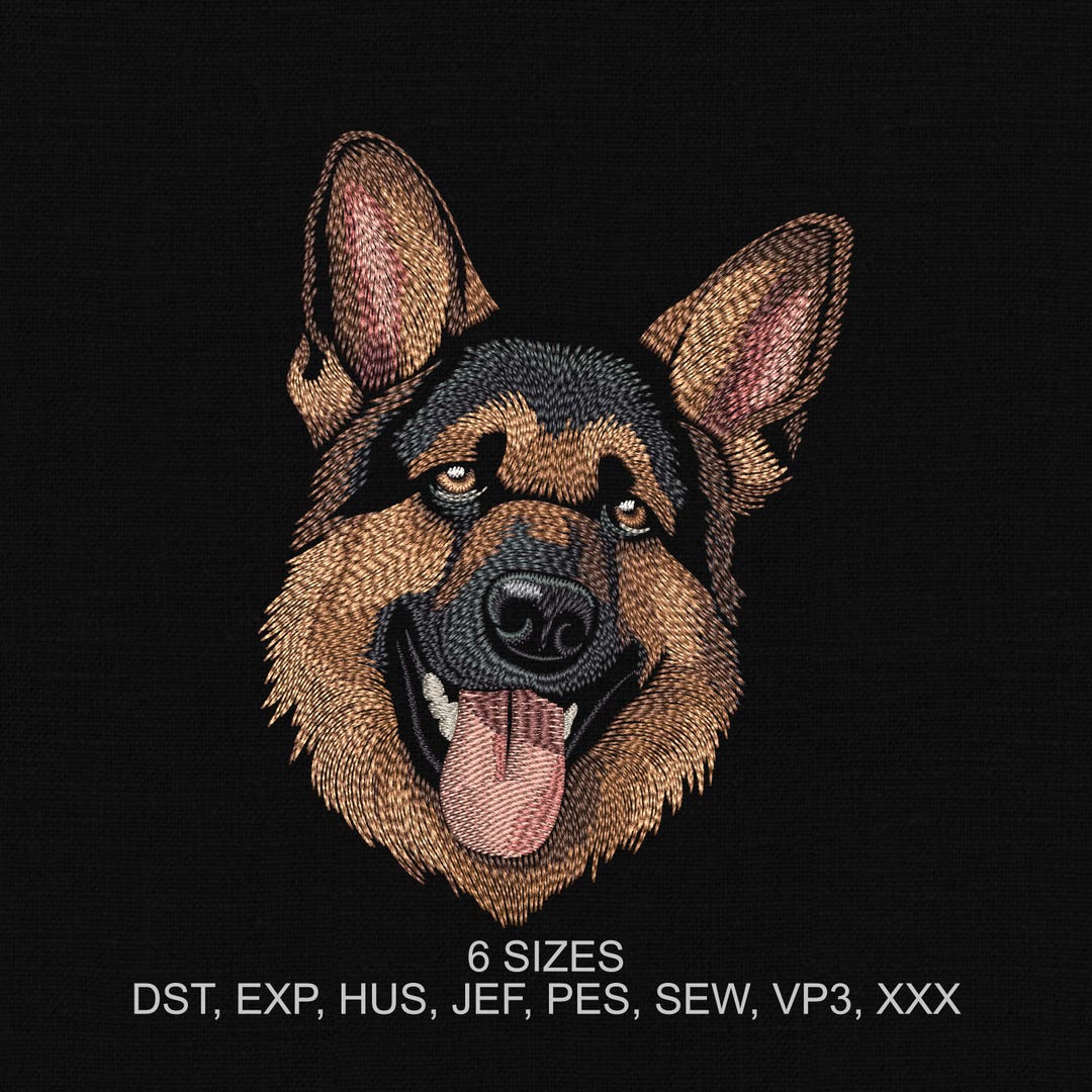 German Shepherd Embroidery Design, Dog Machine Embroidery Pattern, Pet ...