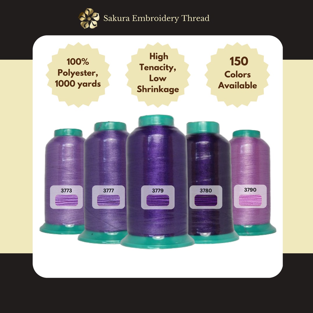 Sakura Polyester Machine Embroidery Thread 1000 Yards per Cone/spool ...