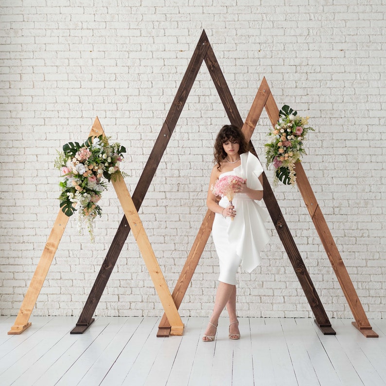 Triangle Wedding Arch, Triangle Arbor for Wedding Ceremony, Wood ...