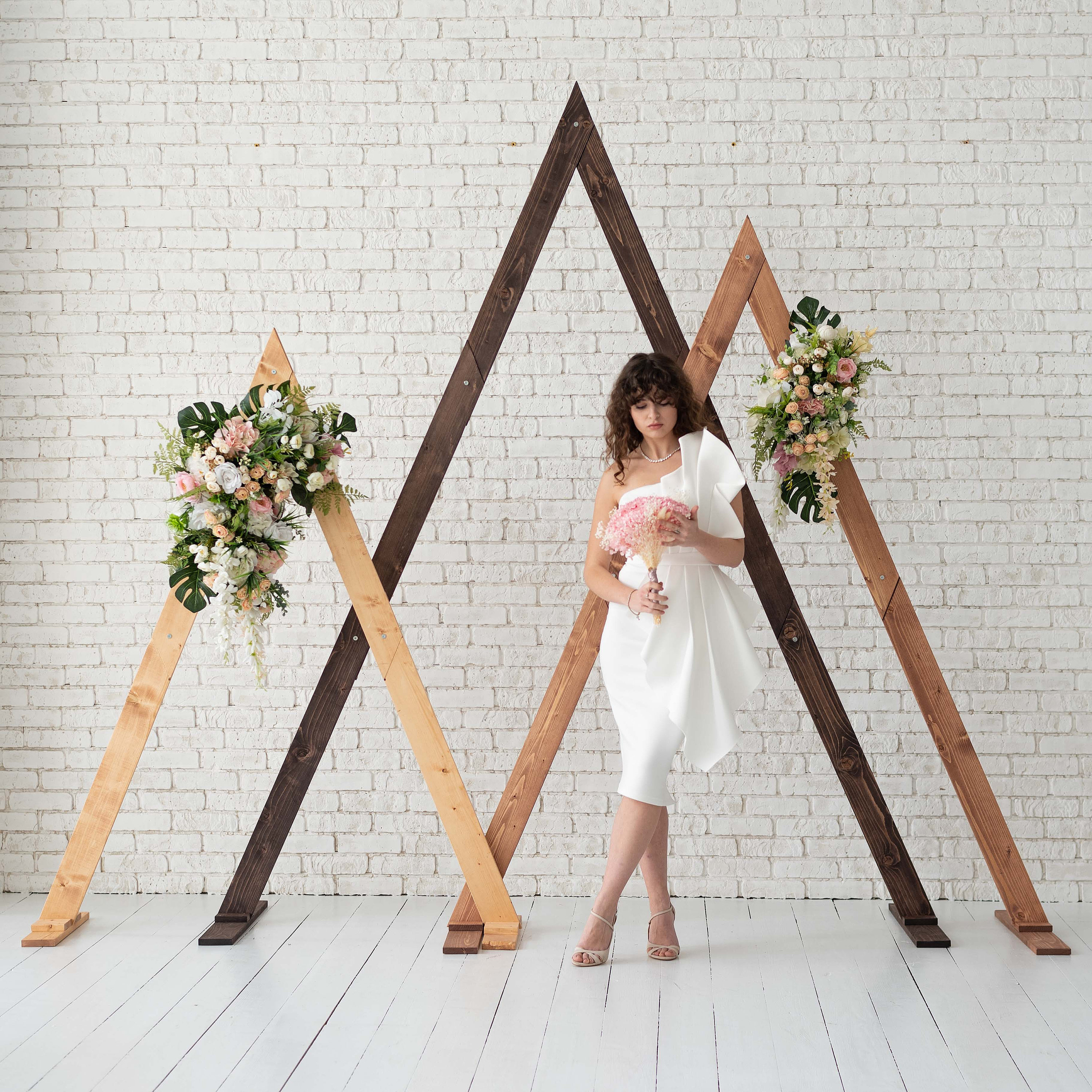 Triangle Wedding Arch, Triangle Arbor for Wedding Ceremony, Wood ...