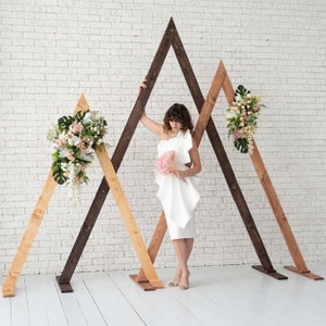 Triangle Wedding Arch, Triangle Arbor for Wedding Ceremony, Wood ...