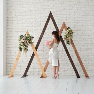 Triangle Wedding Arch, Triangle Arbor for Wedding Ceremony, Wood ...