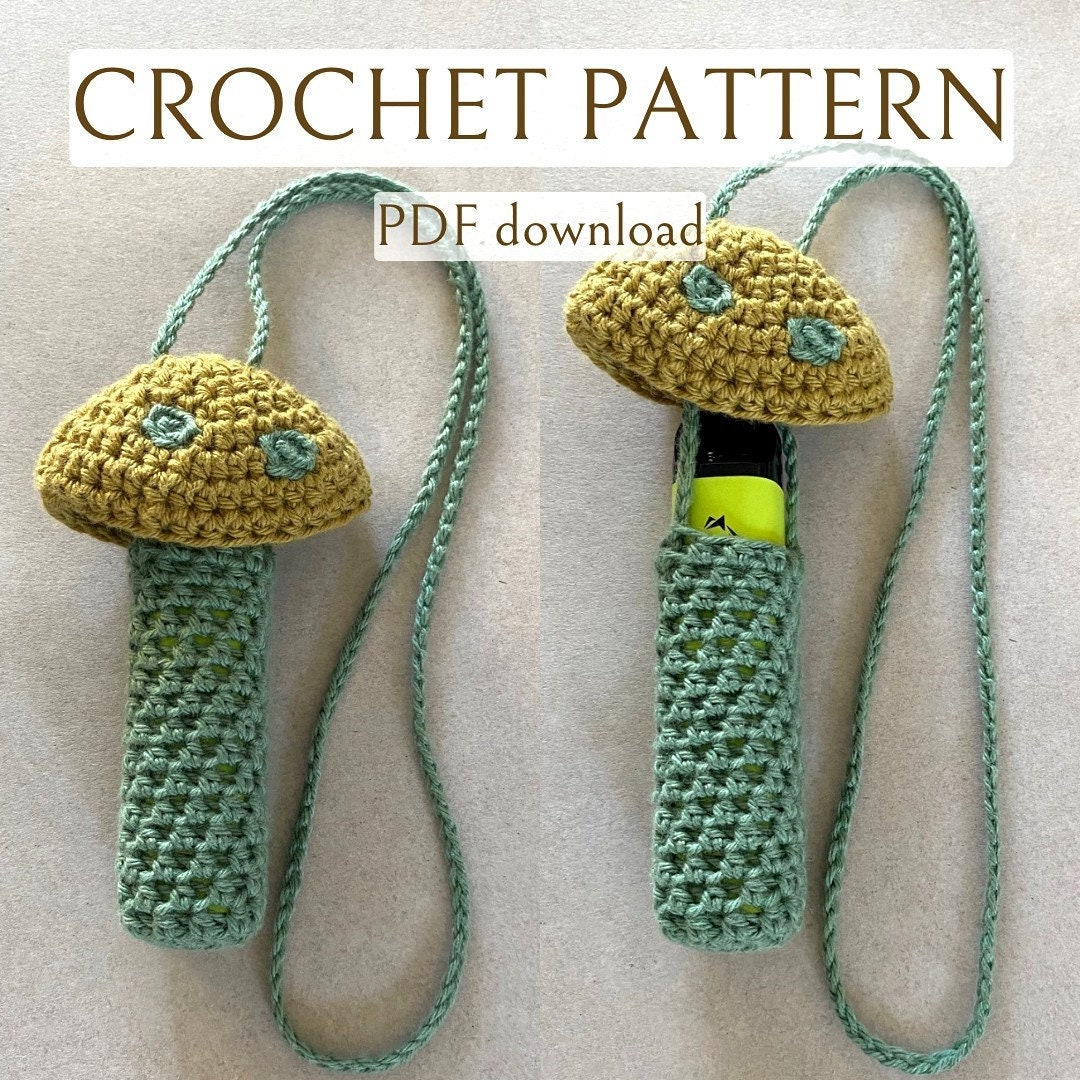 Crochet Long and Thin Mushroom Vape/lip Balm Holder - Etsy