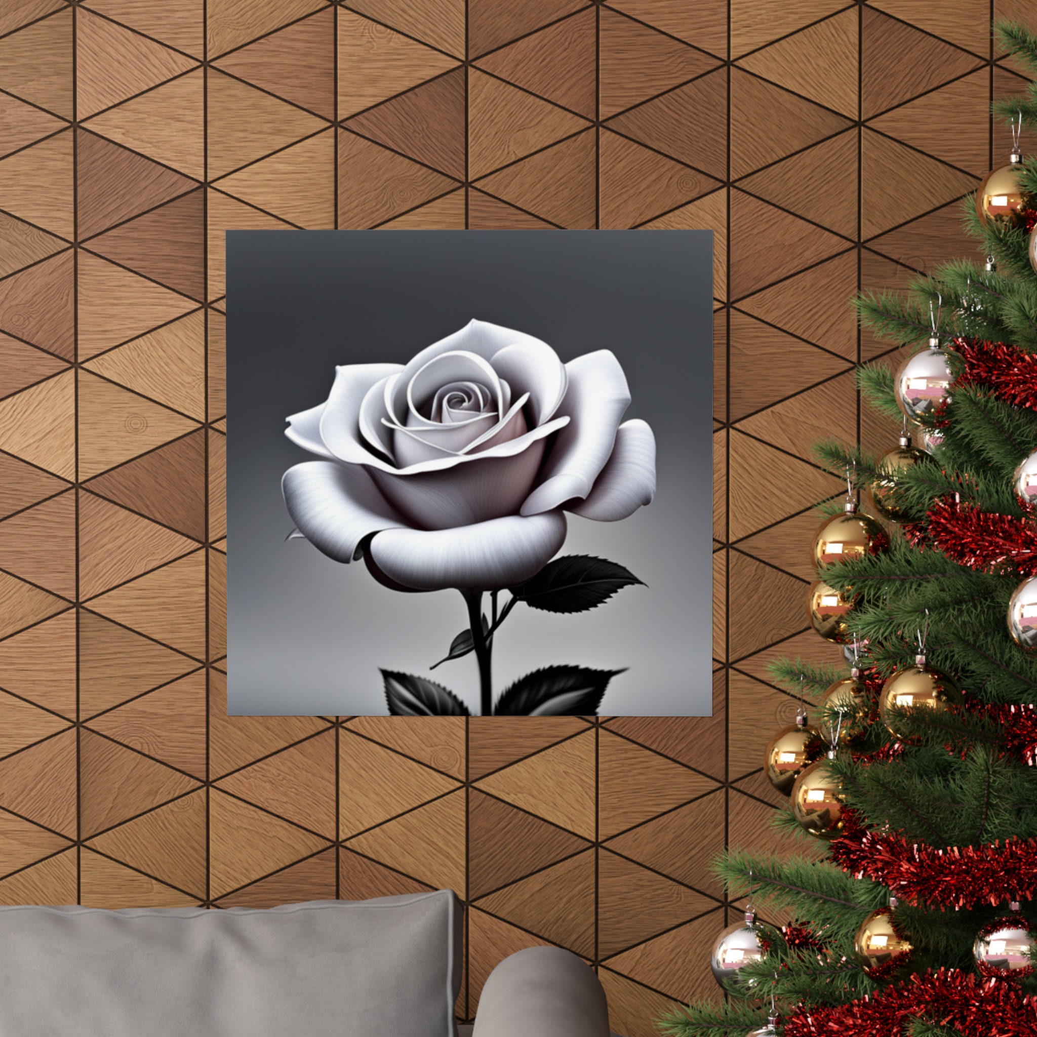 3D Black and White Rose Flower Matte Vertical Posters A Symphony of ...