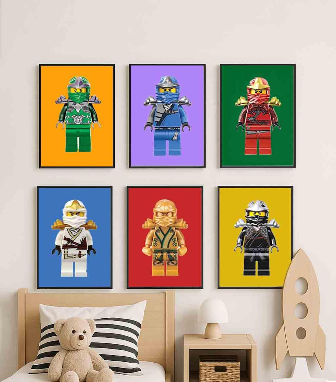 Lego Ninjago Boys Wall Art Prints – Kids Room Decor – Ninja Poster Set ...