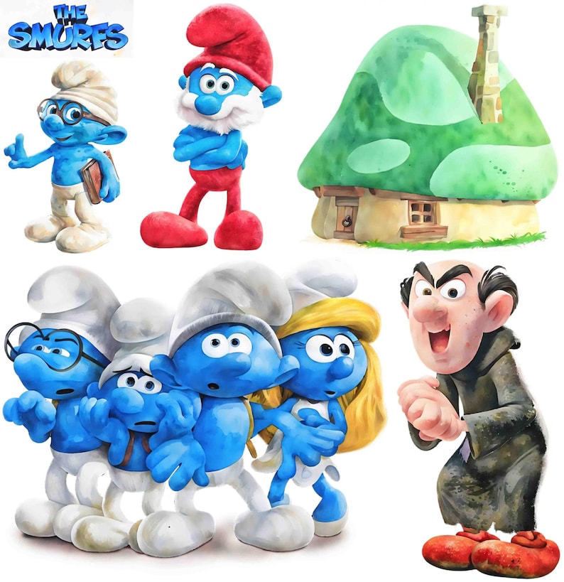 Los Pitufos PNG Clipart / Personajes Pitufos pastel / Fondo ...