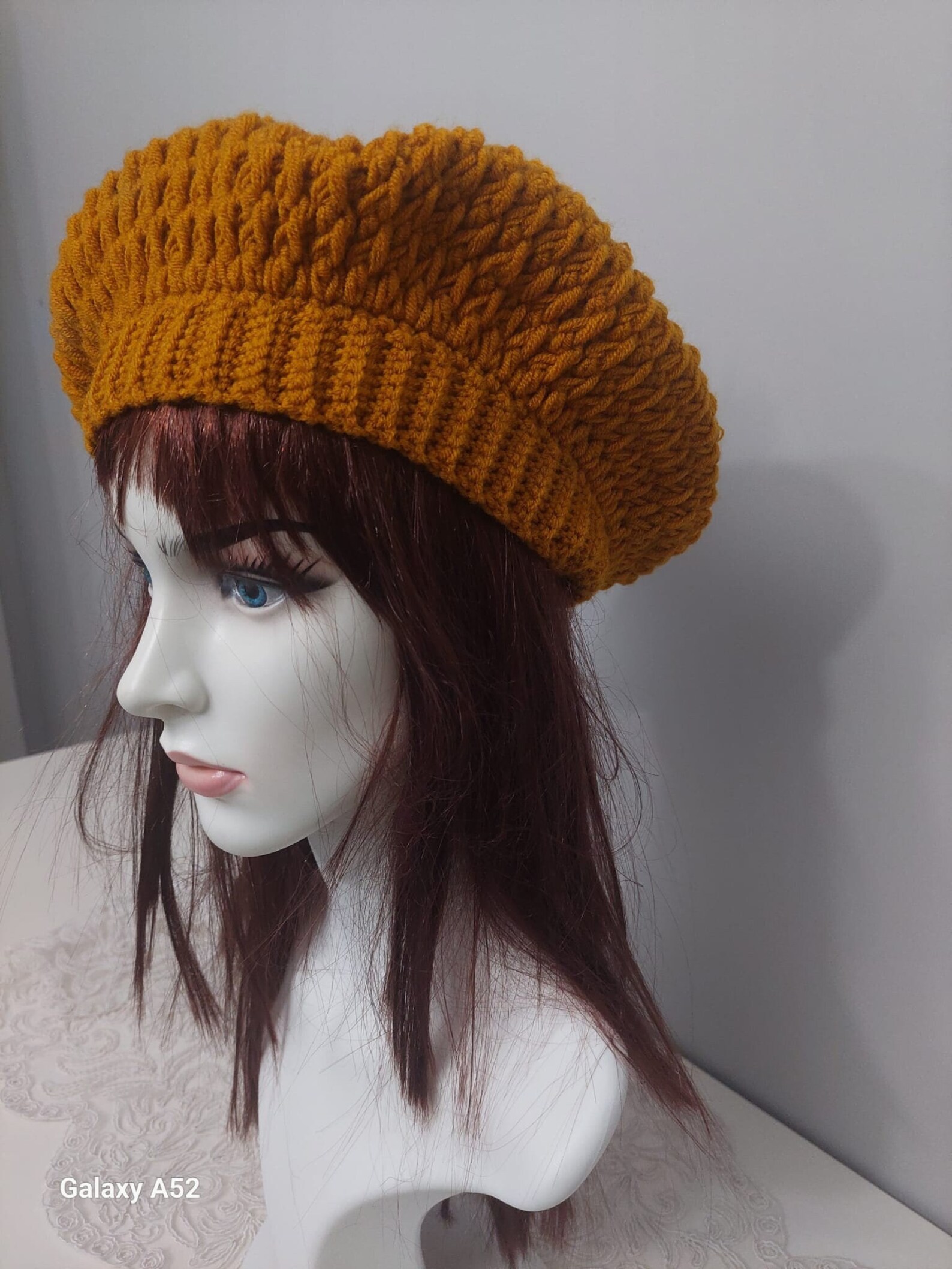 Slouchy Beret Hat, Wool Crochet Beret, Fall Fashion, French Beret ...