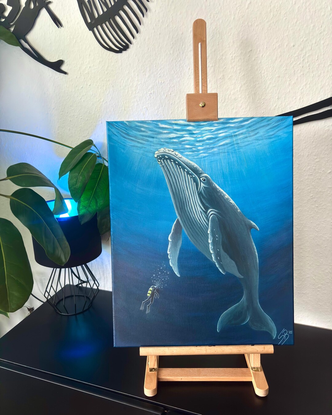 Humpback Whale Acrylic Painting / 40 X 50 Cm / Original Painting - Etsy