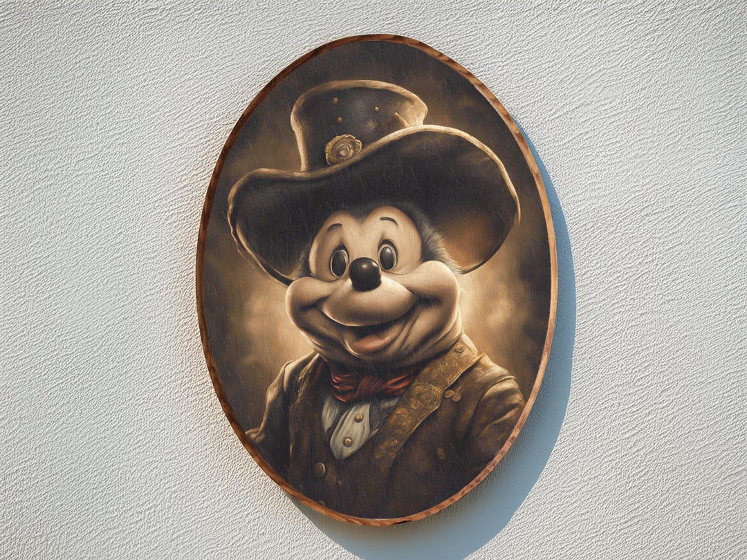 Mr Mickey Mouse Victorian Portrait - Oddities Style Wall Art - Handmade ...