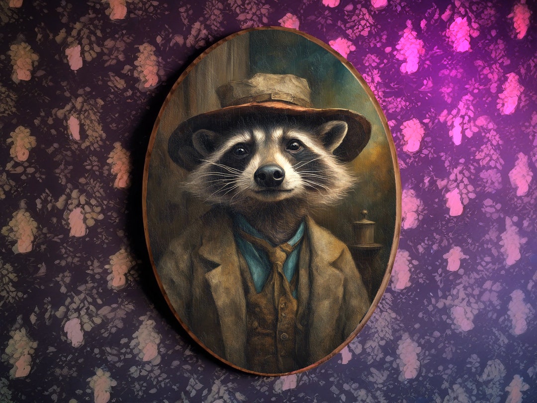Victorian Raccoon Wall Art: Enchanting Cottagecore Decor for Your ...