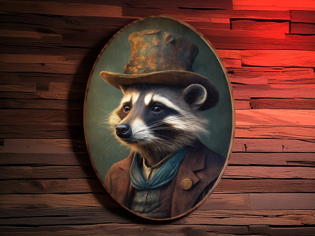 Victorian Raccoon Gifts for Girlfriend Featuring Charming Oval Wall ...