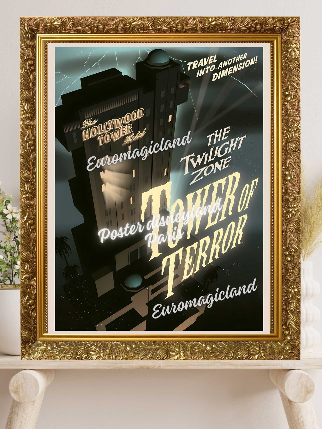 Poster Hollywood Tower Hotel Disneyland Paris HTH Disney Poster - Etsy