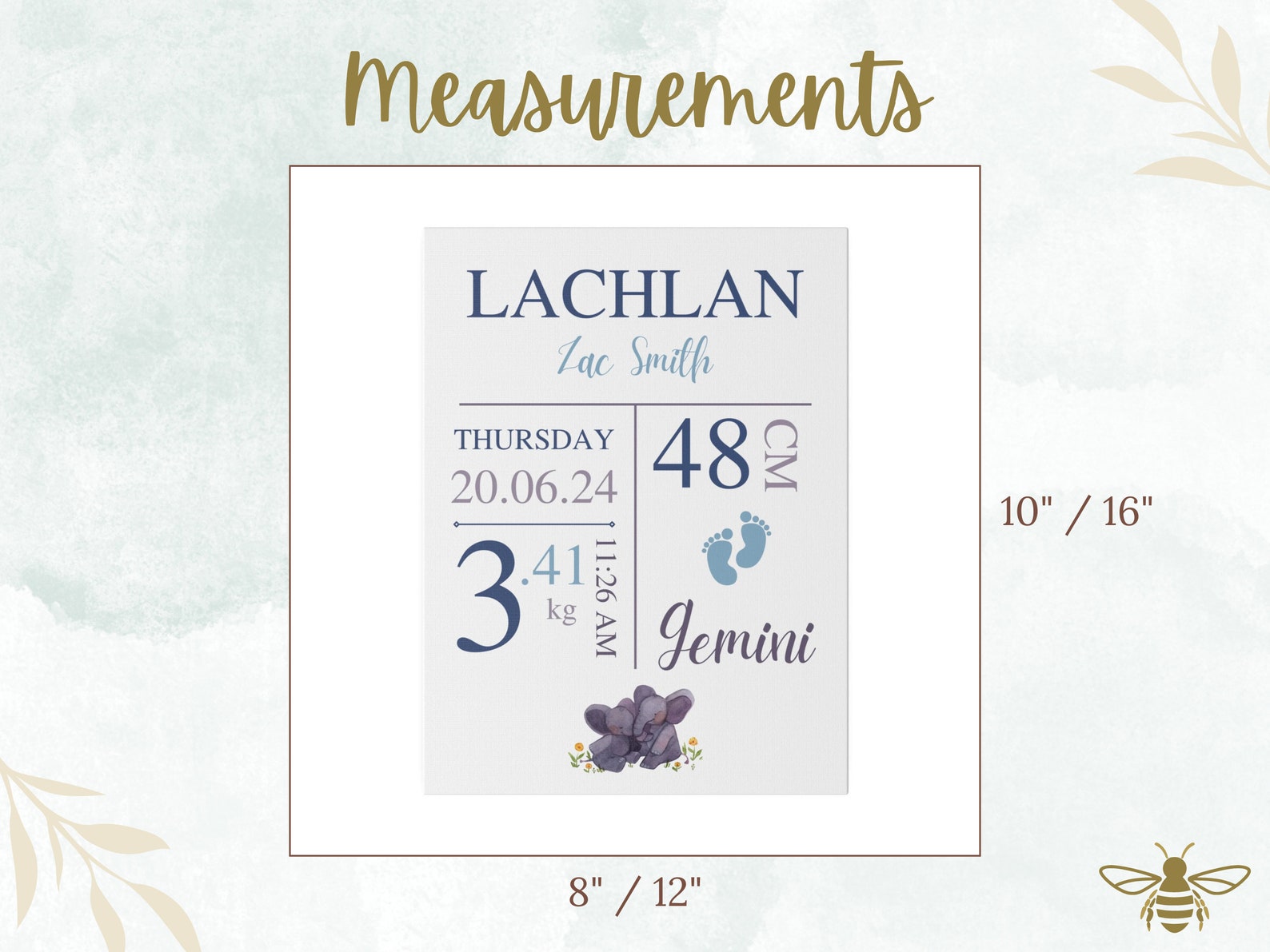 Custom Baby Birth Statistics Personalised Newborn Gift Birth ...