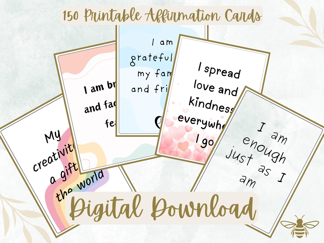 Kids Affirmation Cards Printable Digital Affirmation Cards Children ...