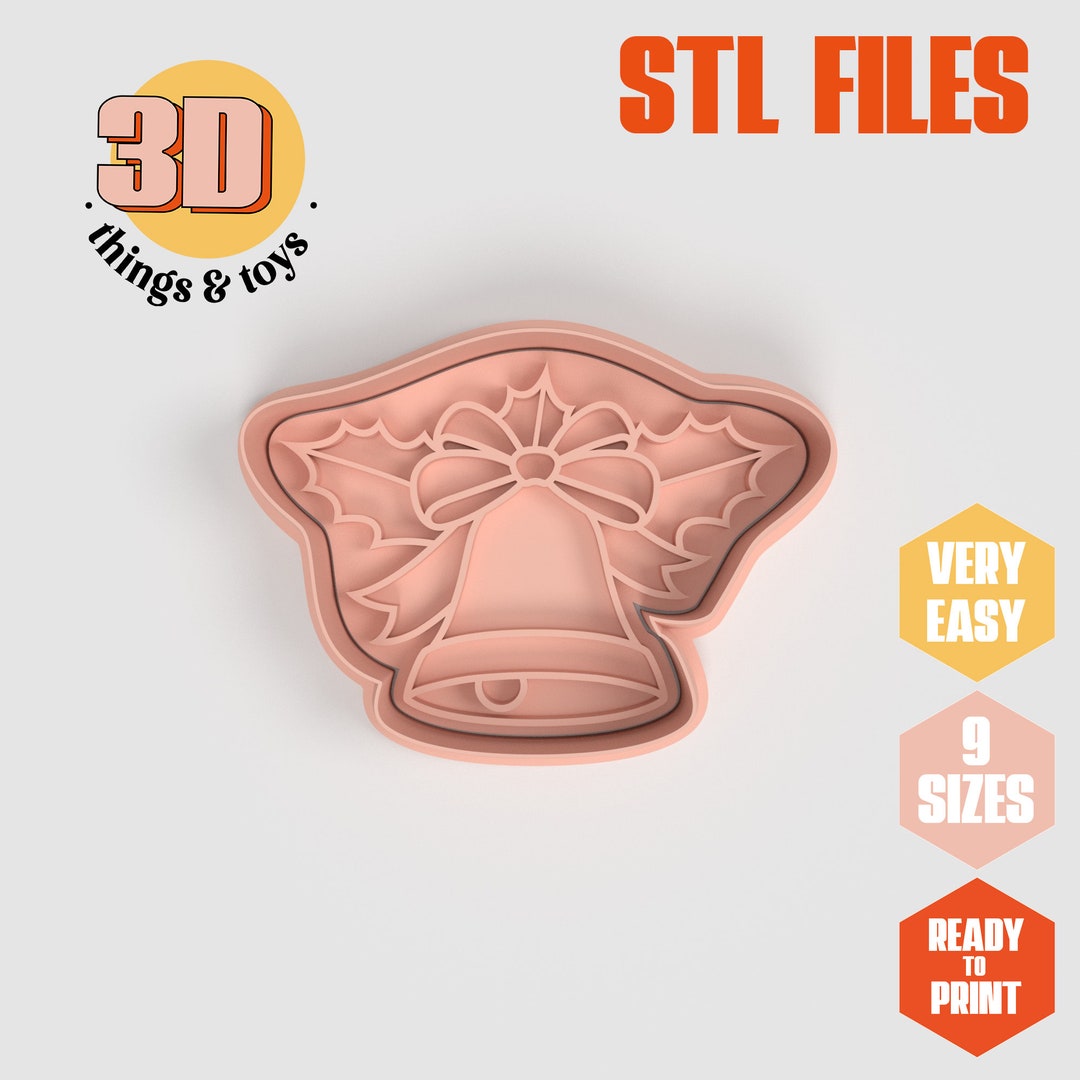 STL Christmas Bell Details Shaped Cutter Set 9 Sizes Perfect for ...
