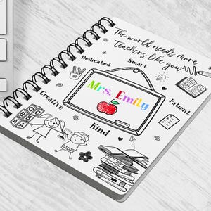 Teacher Appreciation Gift Bulk, Personalized Teacher Journal, Thank You ...