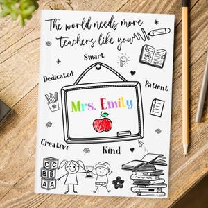 Teacher Appreciation Gift Bulk, Personalized Teacher Journal, Thank You ...