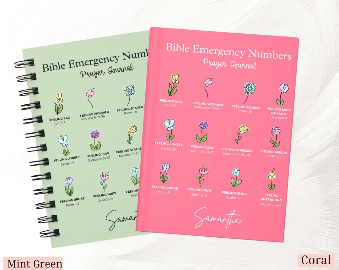 Bible Emergency Numbers Personalized Prayer Journal, Christian Gift ...