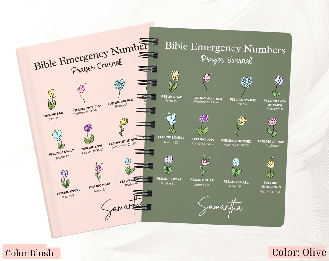 Bible Emergency Numbers Personalized Prayer Journal, Christian Gift ...