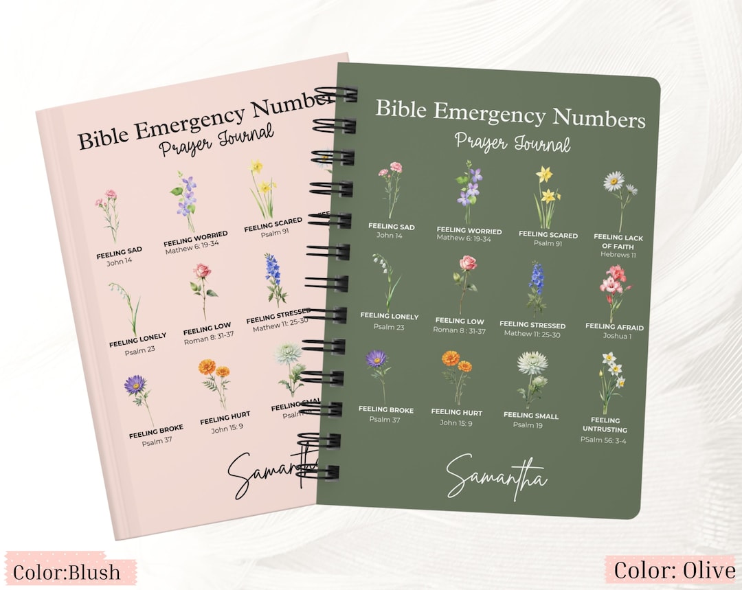 Bible Emergency Numbers Personalized Prayer Journal, Christian Gift ...