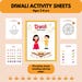 Diwali Activity Book, Diwali Coloring Sheets, Kids Diwali Activity ...
