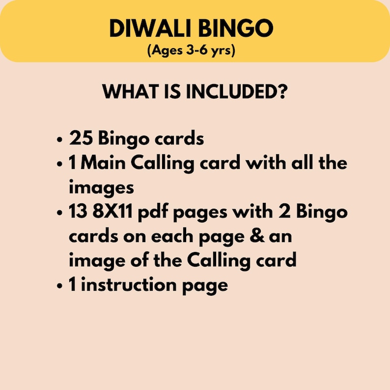 Diwali Bingo for Kids, Diwali Bingo Cards, Diwali Activity for Kids ...
