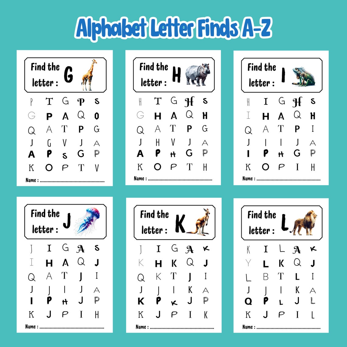 Alphabet Letter Finds A-Z PDF | Printable Kids Educational Activity ...