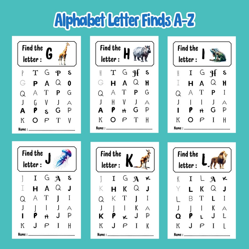 Alphabet Letter Finds A-Z PDF | Printable Kids Educational Activity ...