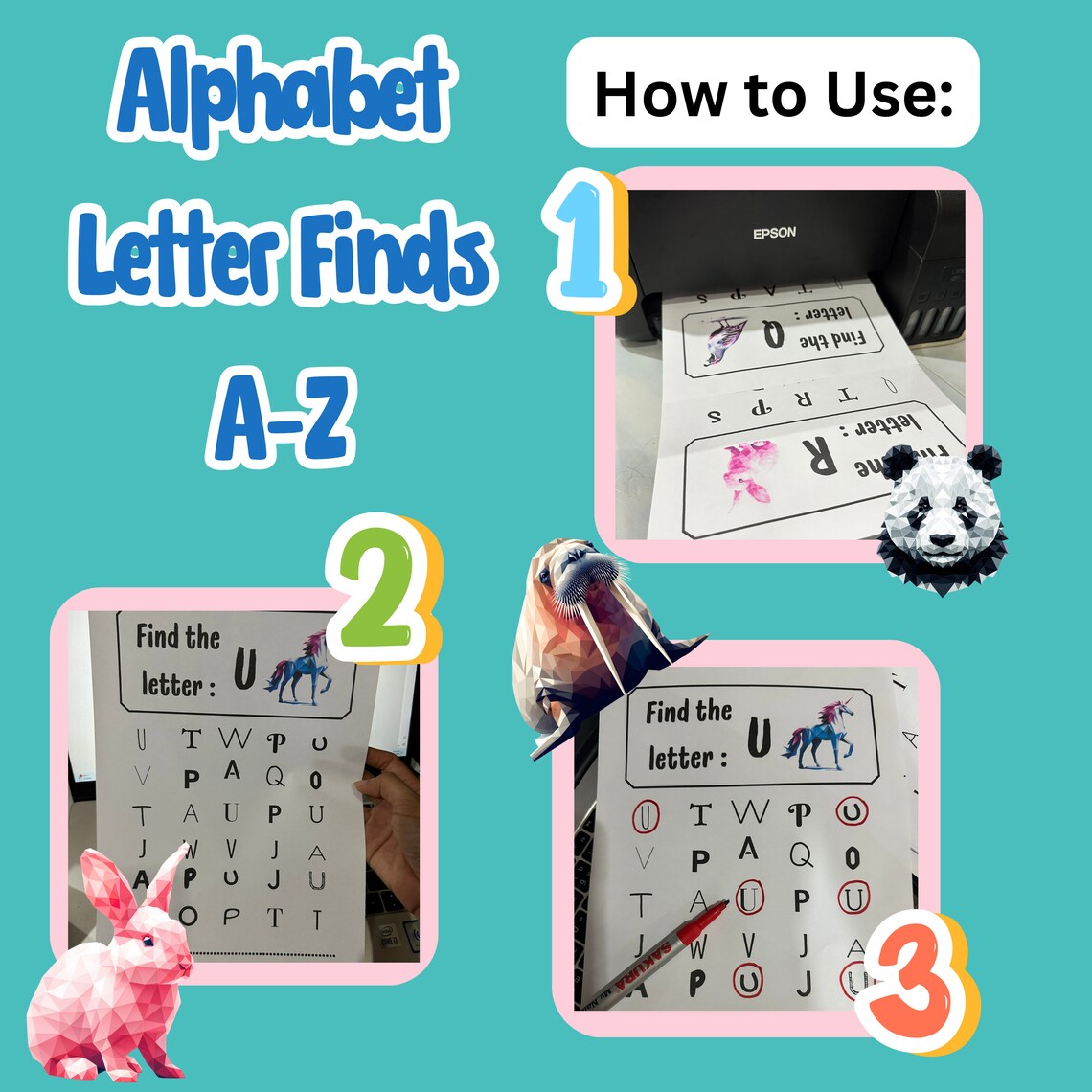 Alphabet Letter Finds A-Z PDF | Printable Kids Educational Activity ...