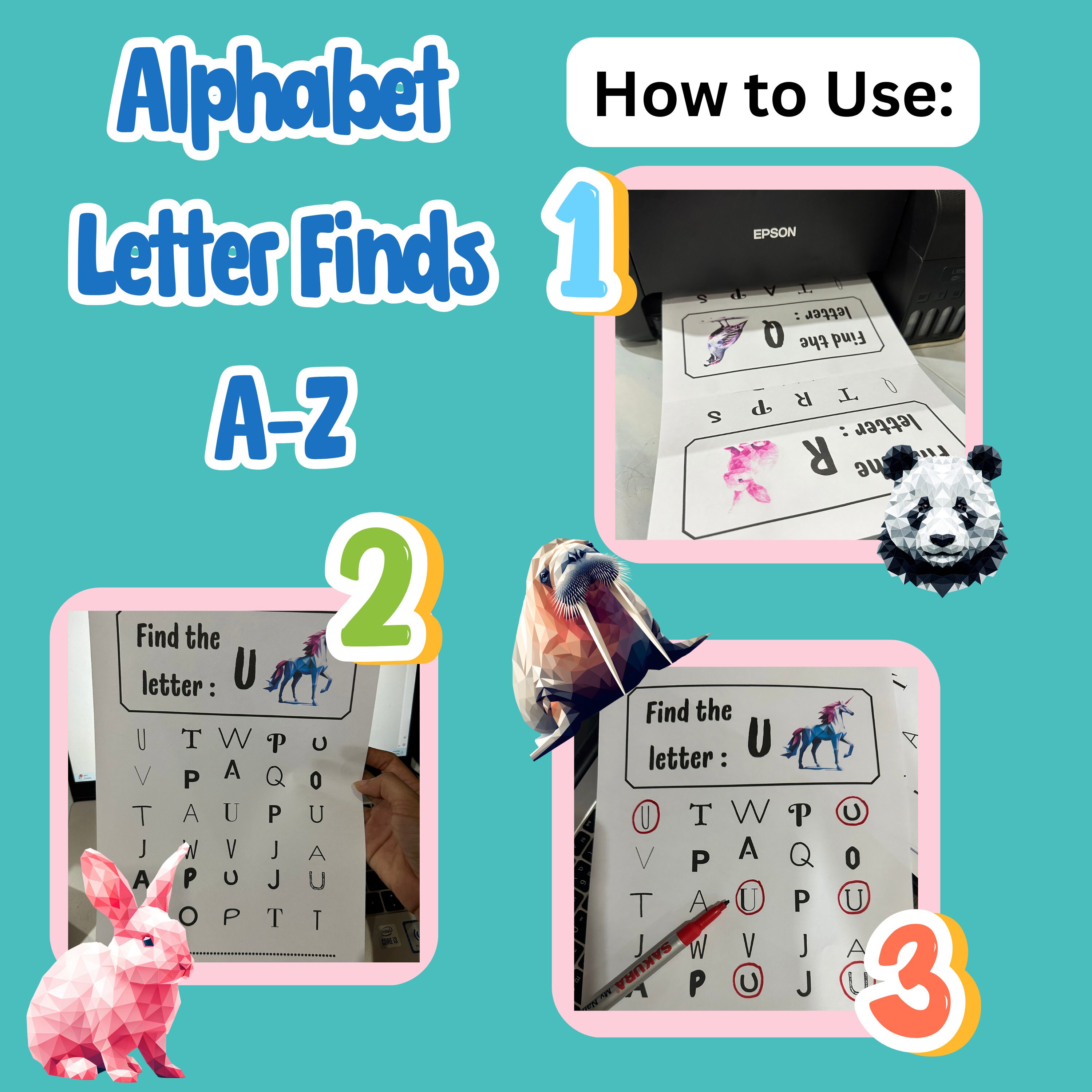 Alphabet Letter Finds A-Z PDF | Printable Kids Educational Activity ...