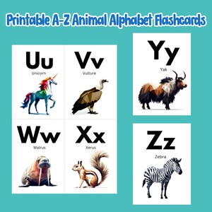 Printable A-Z Animal Alphabet Flashcards | Educational Preschool ...