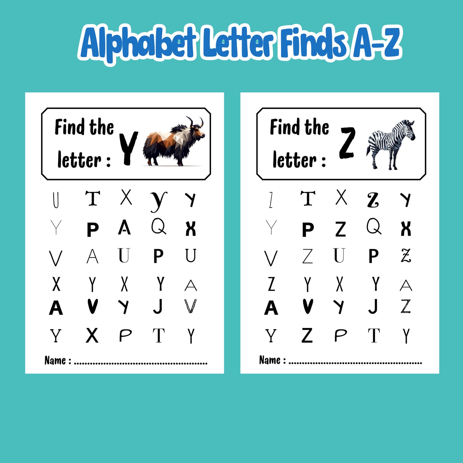 Alphabet Letter Finds A-Z PDF | Printable Kids Educational Activity ...