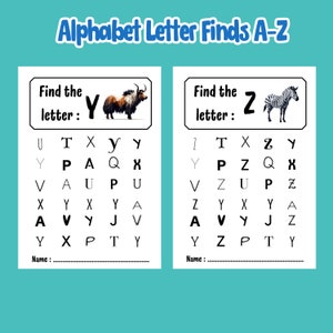 Alphabet Letter Finds A-Z PDF | Printable Kids Educational Activity ...