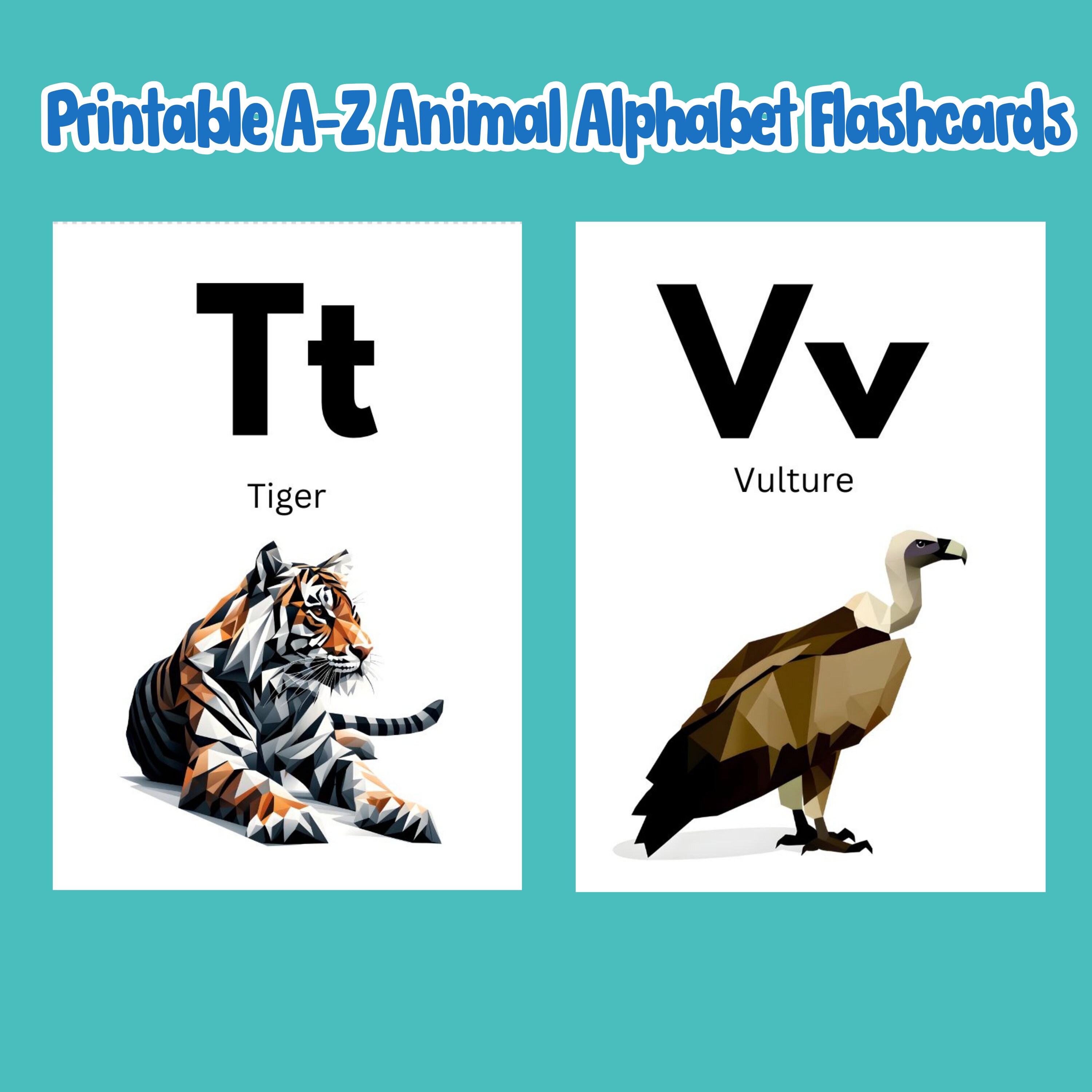 Printable A-Z Animal Alphabet Flashcards | Educational Preschool ...