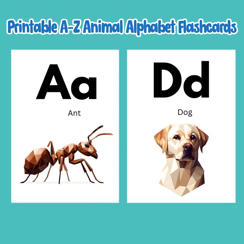 Printable A-Z Animal Alphabet Flashcards | Educational Preschool ...
