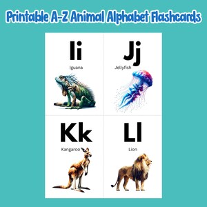 Printable A-Z Animal Alphabet Flashcards | Educational Preschool ...