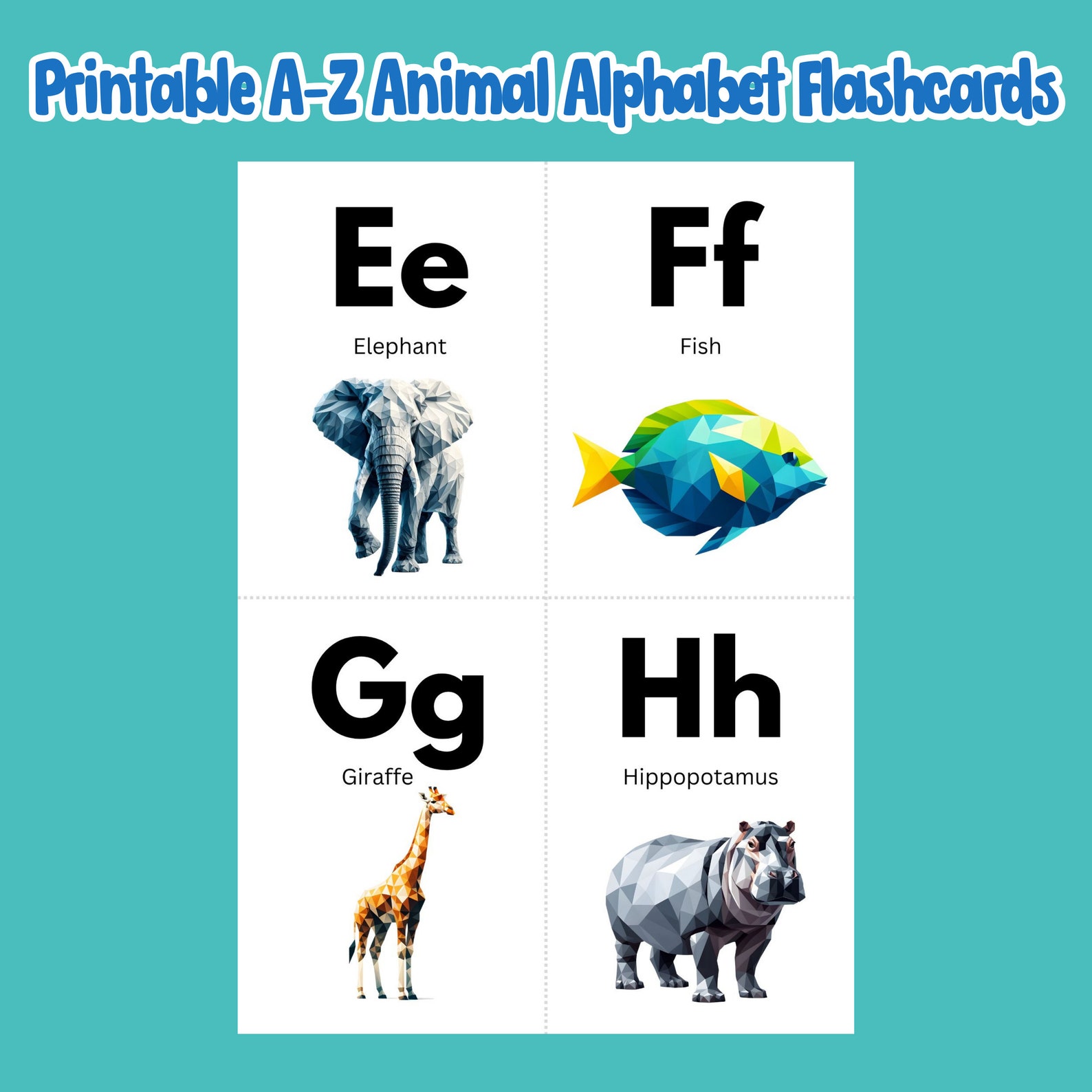 Printable A-Z Animal Alphabet Flashcards | Educational Preschool ...