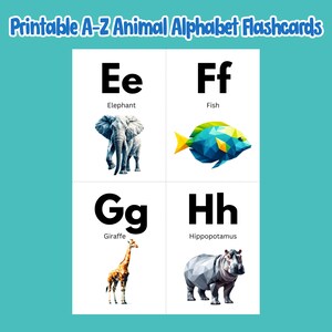 Printable A-Z Animal Alphabet Flashcards | Educational Preschool ...