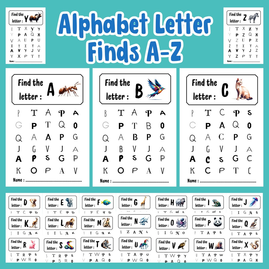 Alphabet Letter Finds A-Z PDF | Printable Kids Educational Activity ...