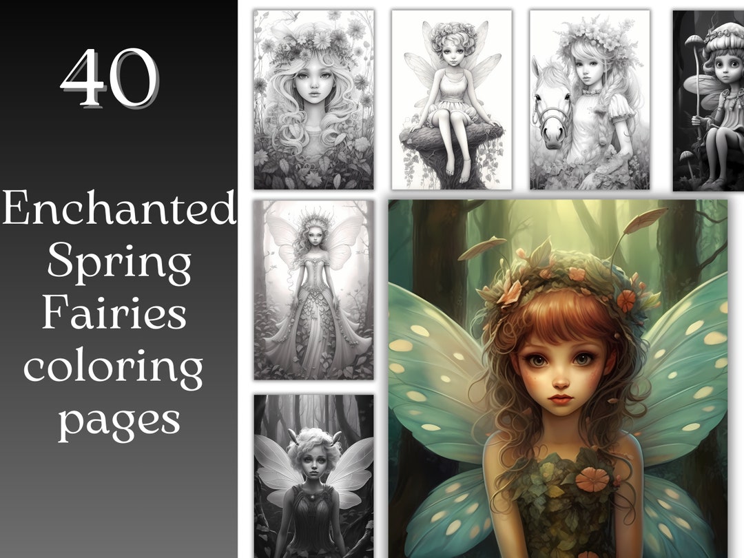 Enchanted Spring Fairies Coloring Book Printable Woodland Fairy ...