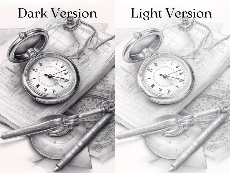 46 Clock Coloring Pages for Adults and for Kids Relax and Stress Relief ...