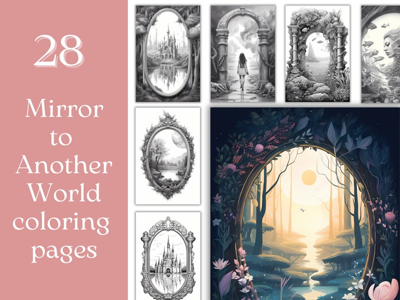 Mirror to Another World Coloring Pages Mirror Worlds Coloring Sheets ...