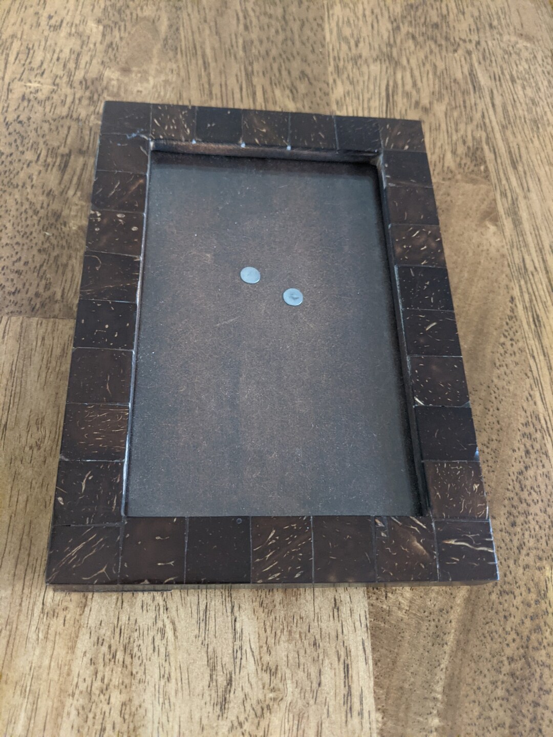 Wood Frame, Vintage, Veneered Wood Picture Frame, Unique, Dark Wood ...