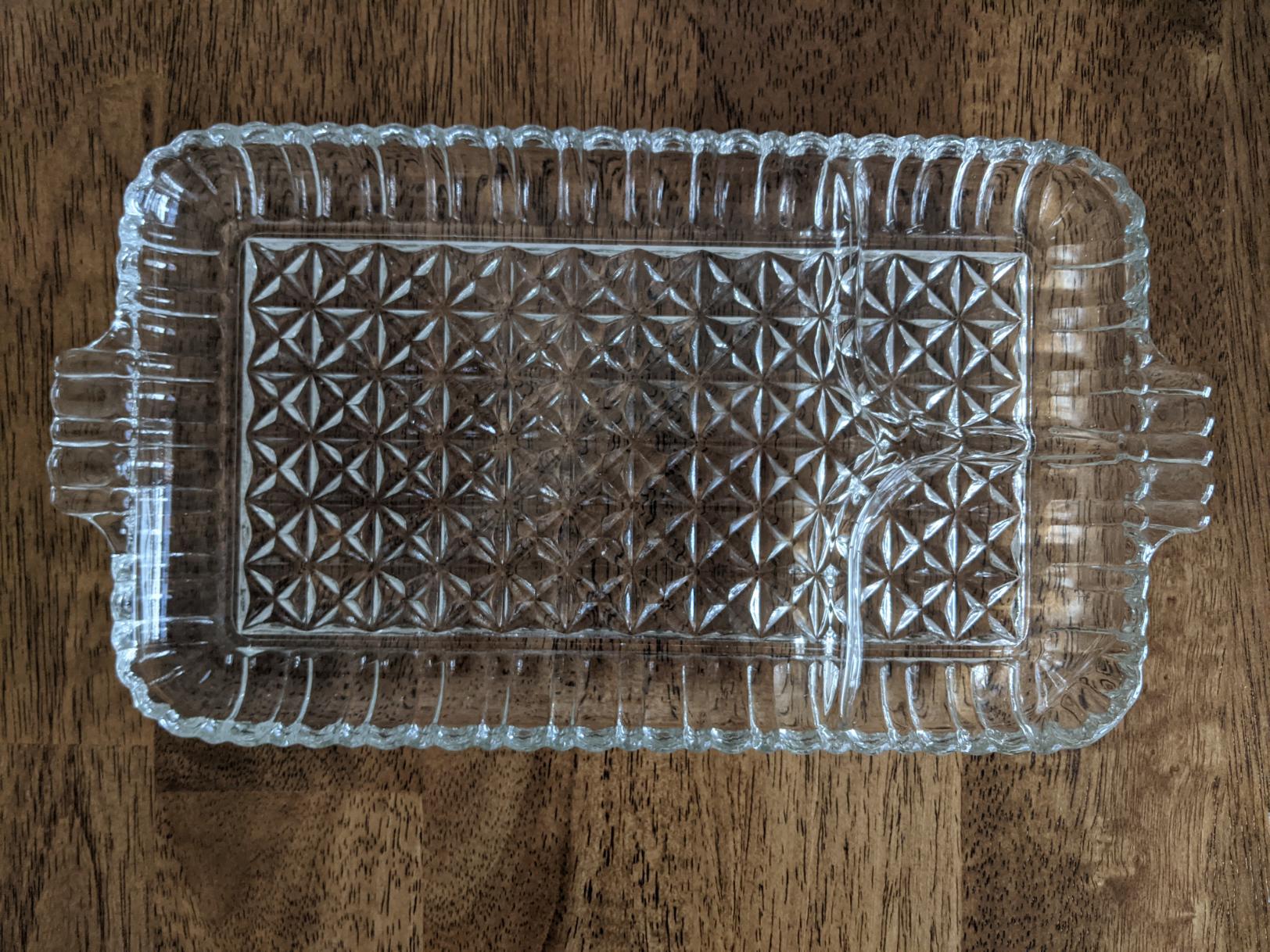 Anchor Hocking Serva-snack Cut Glass Snack Trays, Set of 4, Vintage ...