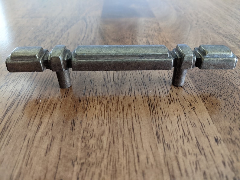 Set of 4 Aged Brass Finish Metal Drawer Pulls, Vintage, Retro, Set of 4 ...