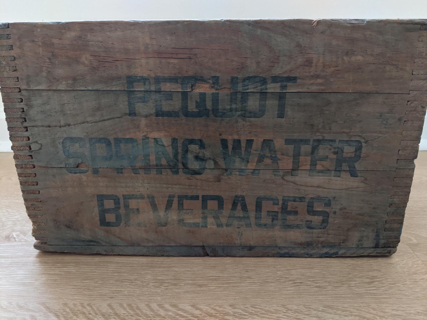 Pequot Spring Water Beverages Wood Crate, Vintage, 1960's, Dovetailed ...