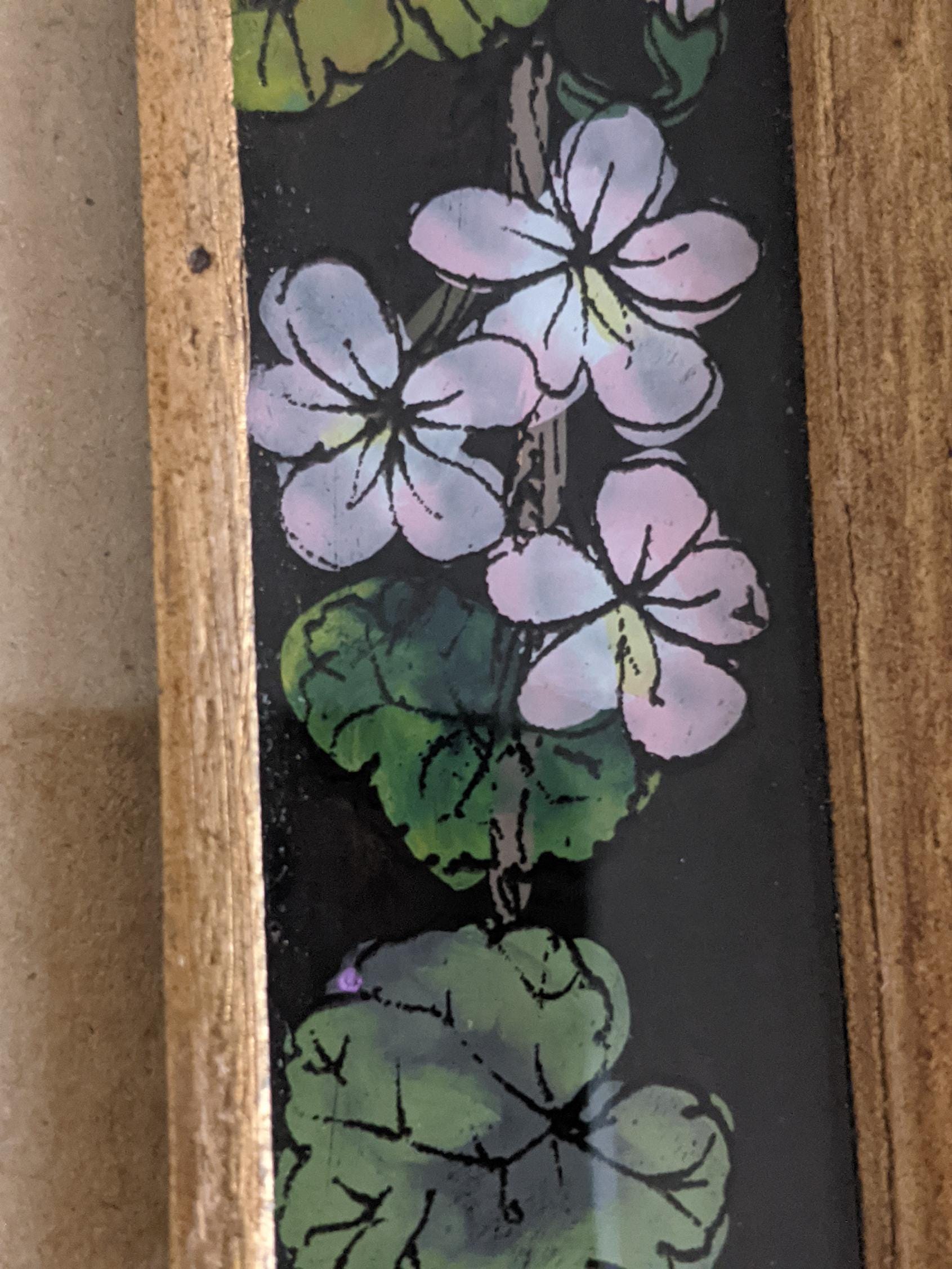 Hand Painted Floral Frame, Robert M Weiss, Vintage, Reverse Glass ...