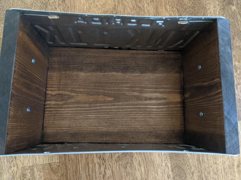 Recycled License Plate Box, Storage Box, Decorative Bin, Bar/kitchen ...